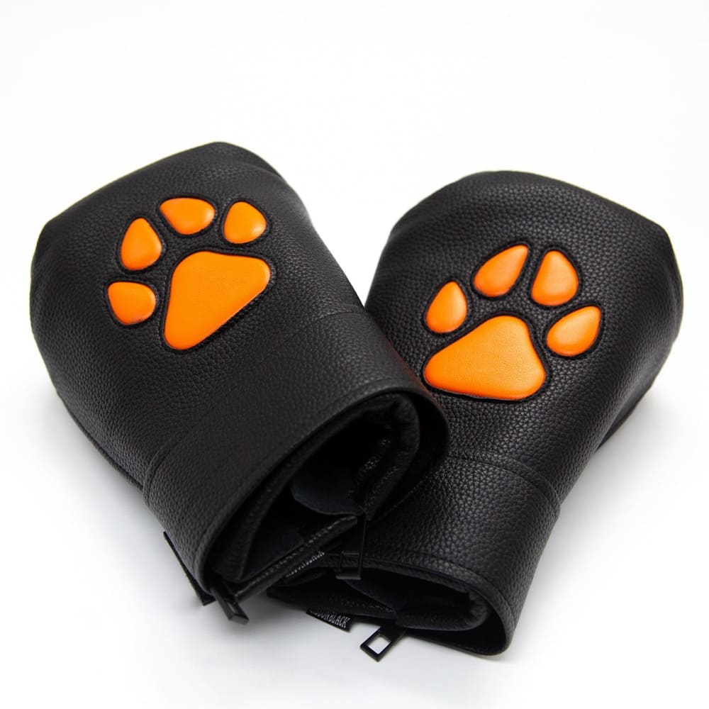 Gibbon Black - Leather Puppy Paw Mittens